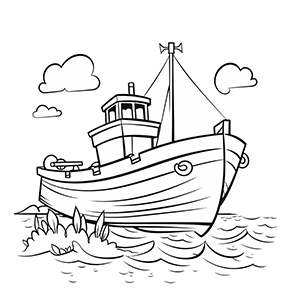 Free Boat coloring pages – Coloring corner