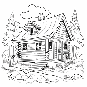 Cabin coloring pages – Coloring corner
