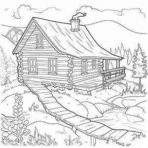 Cabin coloring pages – Coloring corner