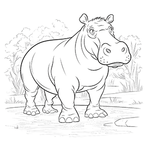 Hippo coloring pages – Coloring corner