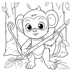 Monkey Coloring Pages – Coloring corner