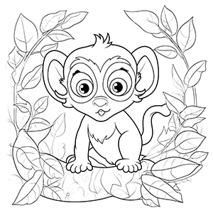 Monkey Coloring Pages – Coloring corner