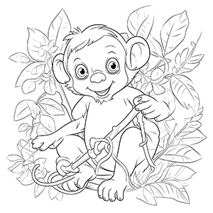 Monkey Coloring Pages – Coloring corner