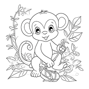 Monkey Coloring Pages – Coloring corner