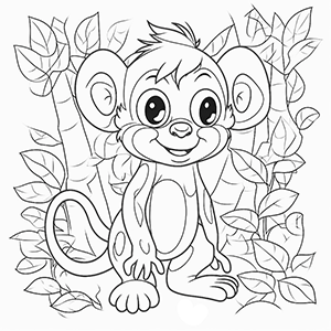 Monkey Coloring Pages – Coloring corner
