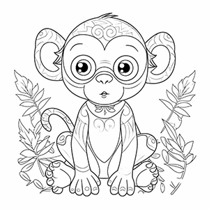 Monkey Coloring Pages – Coloring corner