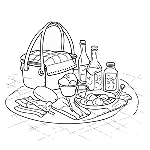 Free Picnic coloring pages – Coloring corner