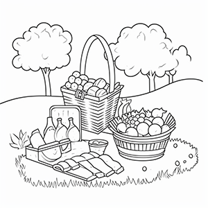 Free Picnic coloring pages – Coloring corner