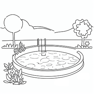 Pool coloring pages – Coloring corner