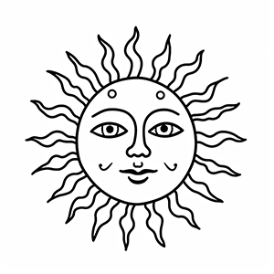 Sun coloring page – Coloring corner