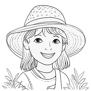 Sun hat coloring page – Coloring corner