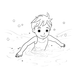 Swimming coloring page – Coloring corner