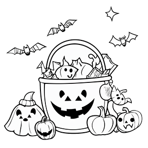 Free Trick or treat coloring pages – Coloring corner