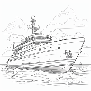 Yacht coloring page – Coloring corner