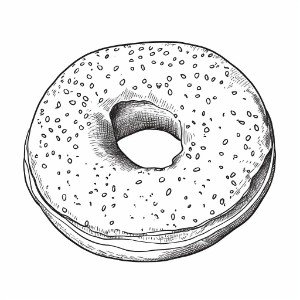 Free 🥯 Bagel with Cream Cheese coloring pages – Coloring corner