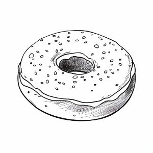 Bagel with Cream Cheese coloring page – Coloring corner