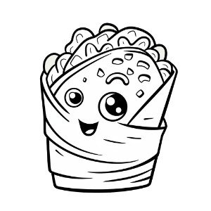 Burrito coloring page – Coloring corner