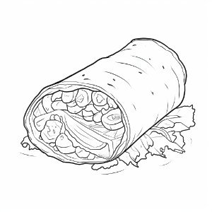 Burrito coloring page – Coloring corner