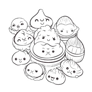Dumplings coloring pages – Coloring corner