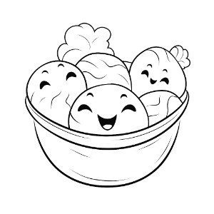 Dumplings coloring pages – Coloring corner