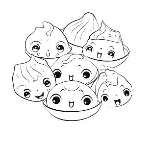 Dumplings coloring page – Coloring corner