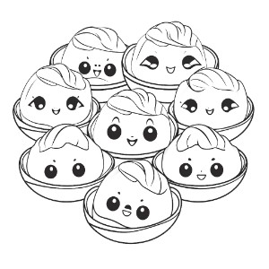 Dumplings coloring page – Coloring corner