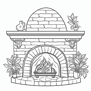 Fireplace coloring pages – Coloring corner