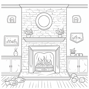 Fireplace coloring pages – Coloring corner