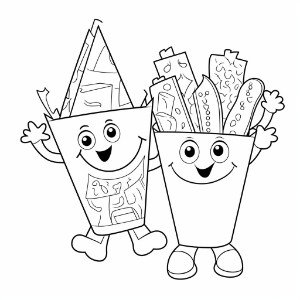 Fish and Chips coloring page – Coloring corner