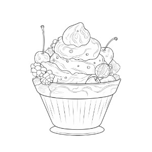 Ice Cream Sundae coloring pages – Coloring corner