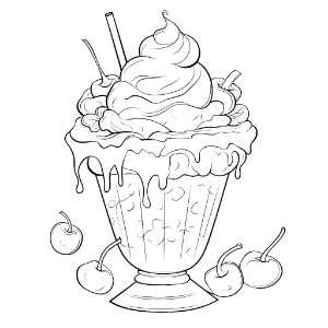 Ice Cream Sundae coloring page – Coloring corner
