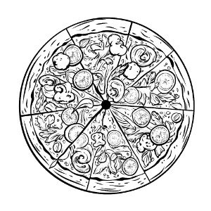 Pizza coloring page – Coloring corner