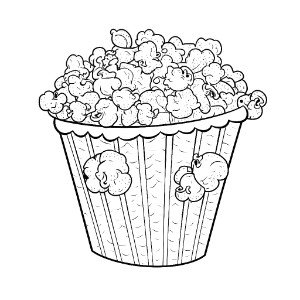 Popcorn coloring page – Coloring corner