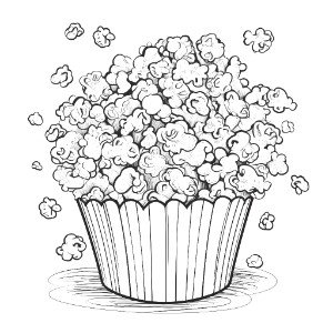 Popcorn coloring page – Coloring corner