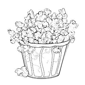 Popcorn coloring page – Coloring corner