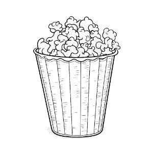 Popcorn coloring page – Coloring corner