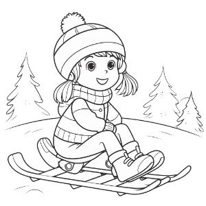 Free 🛷 Sled coloring pages – Coloring corner