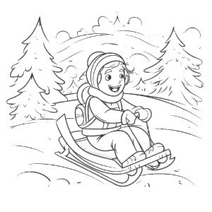 Free 🛷 Sled coloring pages – Coloring corner