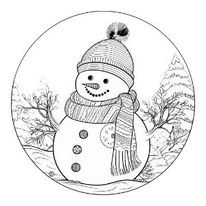 Snowman coloring page – Coloring corner