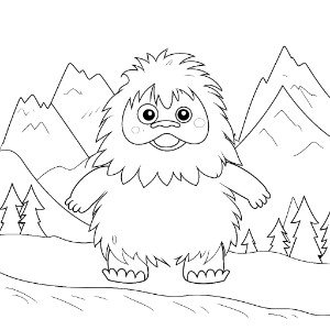 Yeti coloring page – Coloring corner