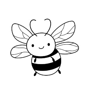 Bee coloring page – Coloring corner